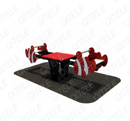 Red Playground Spring Animals With PE Board LLDPE Anti Crack supplier