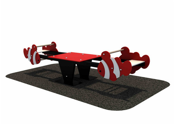 Red Playground Spring Animals With PE Board LLDPE Anti Crack supplier