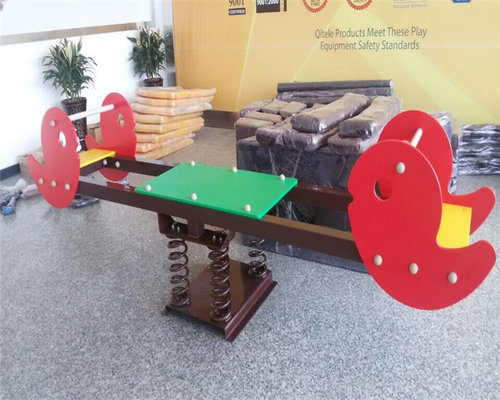 Red Playground Spring Animals With PE Board LLDPE Anti Crack supplier