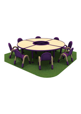 Irregular Children Table And Chairs Set With Solid Wood Fadeless supplier