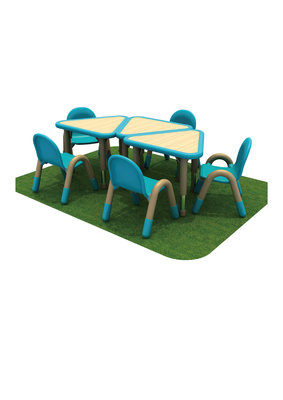 Triangle Irregular Children Table And Chairs Easy Assemble Fireproof supplier