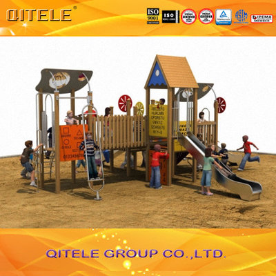 Backyard Kids Playground , Kids Outside Play Equipment With Stainless Steel Slide supplier