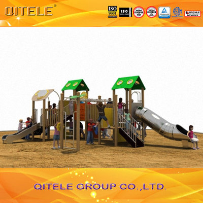 Safety Kids Outside Play Equipment With Plastic Wood Composites supplier