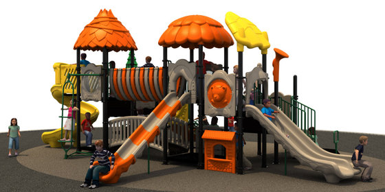 outdoor playground equipmen wiht plastic  tunnel  and slide for park and school  kidscenter for children play supplier