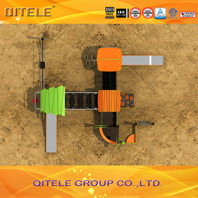 Plastic Wood Outdoor Children Playground Equipment With Climbing Net supplier
