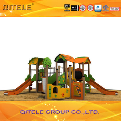 Plastic Wood Outdoor Children Playground Equipment With Climbing Net supplier