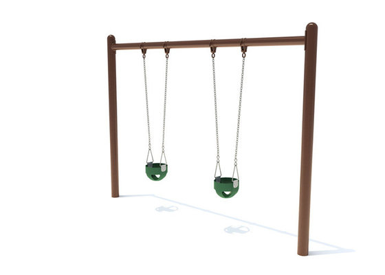 ISO9001 Outdoor Play Swing Set 640 * 128 * 240 CM For Public Places supplier