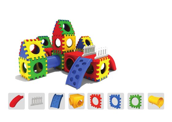 1130 mm Kids Outdoor Plastic Play Equipment Cubic Toys With Climbers supplier