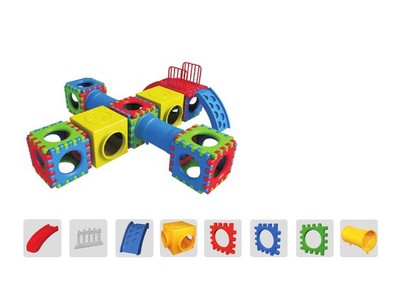 LLDPE Recycled Indoor Playground Equipment 384 * 360 * 122 CM For Kids supplier