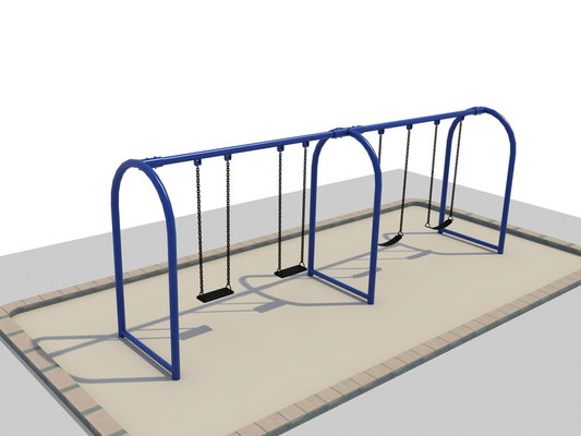 Blue U Shape Outdoor Childs Swing , Kids Backyard Swing Set supplier