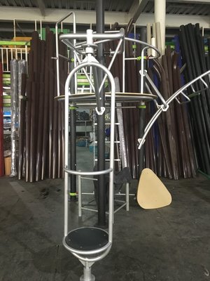 Custom Color Kids Outdoor Gym Equipment With Climbing Net / Slide Bar supplier