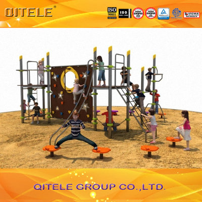 QITELE Climbing Wall Kids Outdoor Gym Equipment With Aluminum / Galvanized Post Material Parts supplier