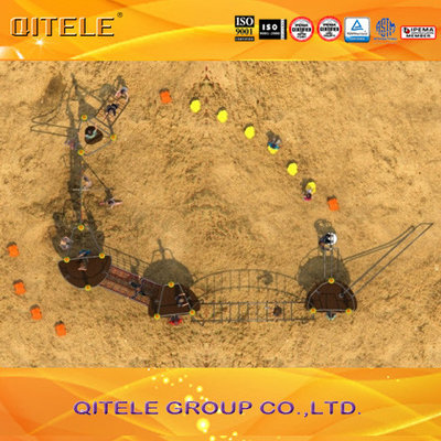Physical Activity Kids Play Equipment Outdoor Abrasion Resistant Rope Bridge And Climbing Wall supplier