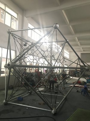 Children Cargo Net Climber , Galvanized Post With Ball Shaped For Aged 5 - 12 supplier