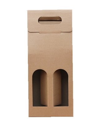 Foldable Corrugate Paper Wine Box with Cut Handle