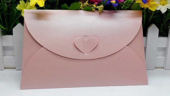 Multi-color optional heart buckle decoration pearl paper envelope for  creative love postcard