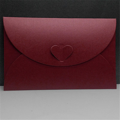 Multi-color optional heart buckle decoration pearl paper envelope for  creative love postcard