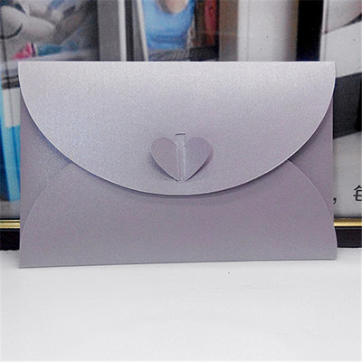 Multi-color optional heart buckle decoration pearl paper envelope for  creative love postcard