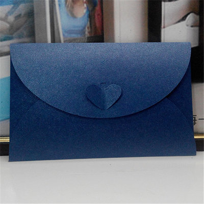 Multi-color optional heart buckle decoration pearl paper envelope for  creative love postcard