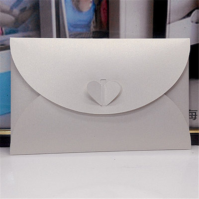Multi-color optional heart buckle decoration pearl paper envelope for  creative love postcard