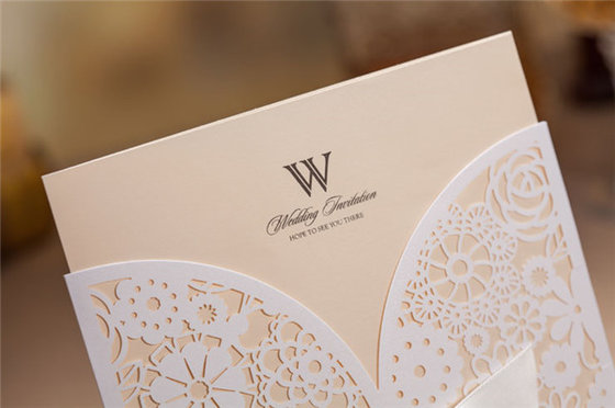 Pink lace hand-cut wedding invitations Personality invitation card