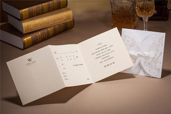 Pink lace hand-cut wedding invitations Personality invitation card