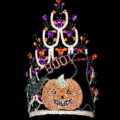 2018 Halloween rhinestone crowns crystal tiaras yellow and black stonesm for girls
