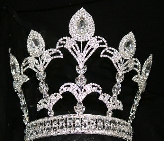 8 inch tall classic pageant rhinestone crowns for pageants of US silver plating manufacturer of china pai crown