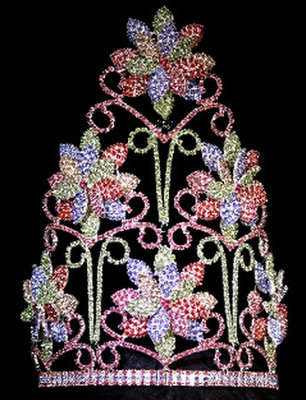 Spring 3D flowers for Easter pageant crowns custom flowers crowns lovely girls pageant crowns and tiaras pai crown