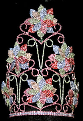 Spring 3D flowers for Easter pageant crowns custom flowers crowns lovely girls pageant crowns and tiaras pai crown