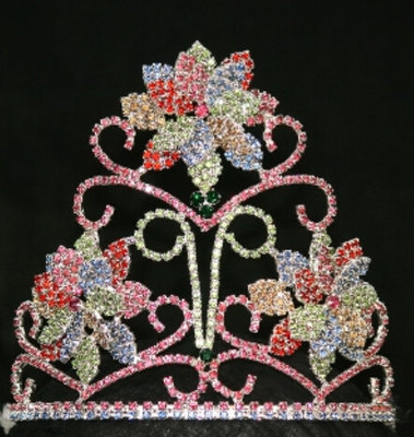 Spring 3D flowers for Easter pageant crowns custom flowers crowns lovely girls pageant crowns and tiaras pai crown