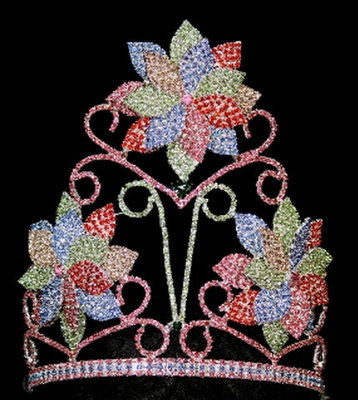 Spring 3D flowers for Easter pageant crowns custom flowers crowns lovely girls pageant crowns and tiaras pai crown