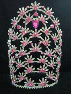 Spring pink flowers for Easter pageant crowns buy  flowers crowns lovely girls pageant crowns and tiaras manufacturer