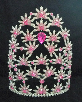 Spring pink flowers for Easter pageant crowns buy  flowers crowns lovely girls pageant crowns and tiaras manufacturer