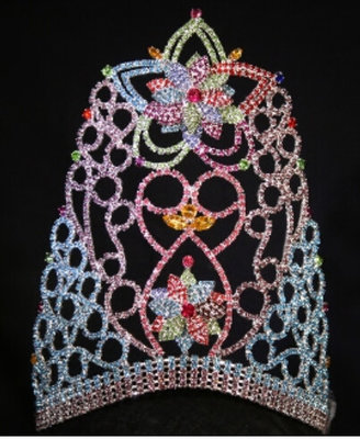 Spring colour flowers for Easter pageant crowns summer pageants custom your own design in yiwu pai crown jewelry factory