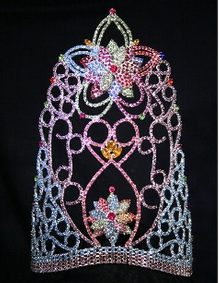 Spring colour flowers for Easter pageant crowns summer pageants custom your own design in yiwu pai crown jewelry factory