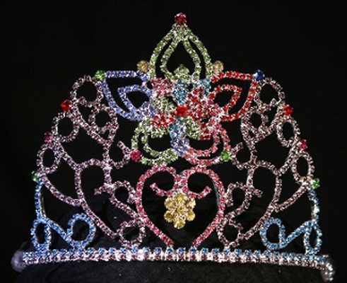 Spring colour flowers for Easter pageant crowns summer pageants custom your own design in yiwu pai crown jewelry factory