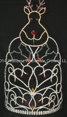 Elk rhinestone crowns custom deer christmas pageant crowns for holiday pageant crowns wholesale crystal pageant crowns