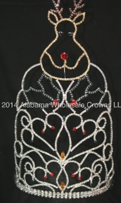 Elk rhinestone crowns custom deer christmas pageant crowns for holiday pageant crowns wholesale crystal pageant crowns