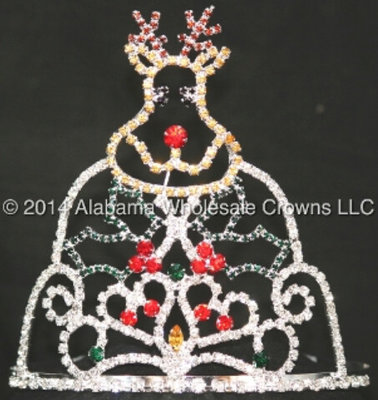 Elk rhinestone crowns custom deer christmas pageant crowns for holiday pageant crowns wholesale crystal pageant crowns