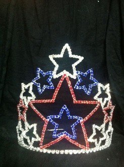 Patriotic pageant crowns crystal tiaras USA pageants red bule star crowns rhinestone tiaras and crowns yiwu supplier