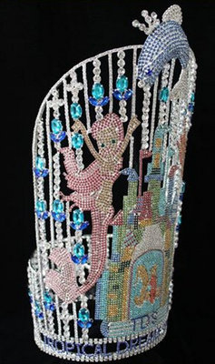 16 inch summer fish ocean castle beach pageant events rhinestone crowns tiaras wholesale supplier pai crown jewelry sale