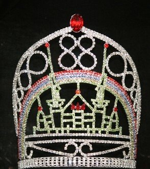 red and green castle pageant crowns christmas pageant crowns and tiaras wholesale pageant supplier pai crown jewelry