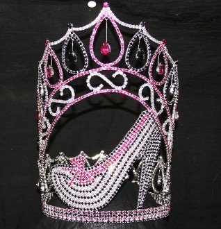 10 inch pink high heel girls pageant crowns special theme pageants crowns wholesale custom crowns and tiaras pai crown