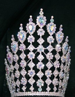 10 inch tall adjustable band silver plating gold plating classic pageant rhinestone crowns and tiaras supplier china