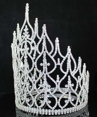 Clear rhinestone pageant crowns and tiaras wholesale crystall tiaras jewelry girls pageant crowns gift party jewelry