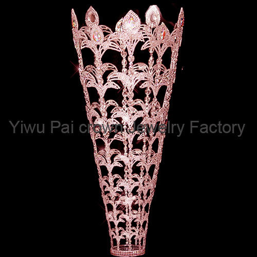 30 inch tall round fully pageant crowns royal rhinestone crowns custom your large pageant crowns from pai crown jewelry