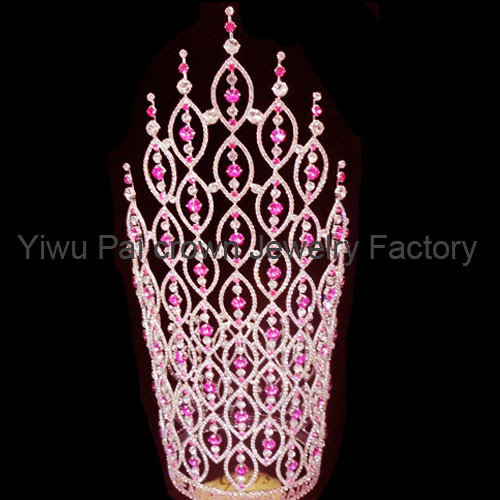 30 inch tall with 6 inch diameter not fully round pageant crowns and tiaras custom 50 inch rhinestone crowns wholesale