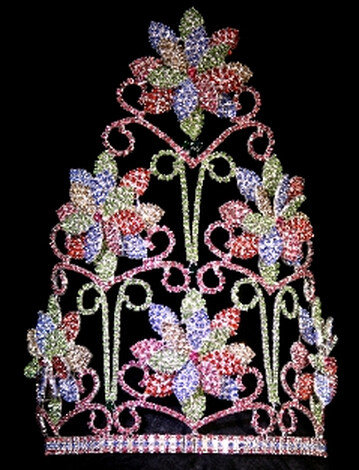 Spring 3D flowers for Easter pageant crowns custom flowers crowns lovely girls pageant crowns and tiaras pai crown