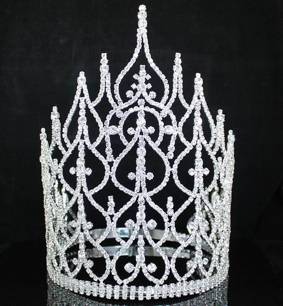 Clear rhinestone pageant crowns and tiaras wholesale crystall tiaras jewelry girls pageant crowns gift party jewelry
